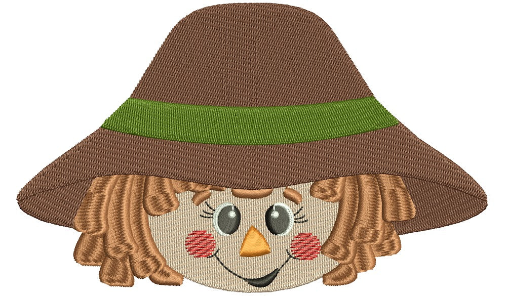 Cute Scarecrow Boy Head Filled Machine Embroidery Digitized Design Pat ...