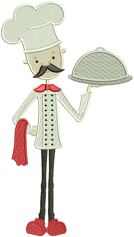 Tall Kitchen Chef Filled Machine Embroidery Design Digitized Pattern ...