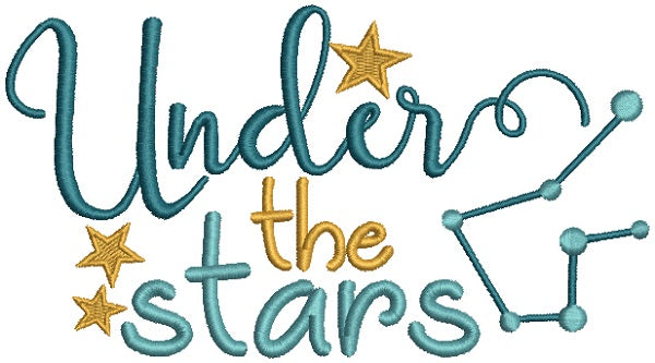 Under The Stars Filled Machine Embroidery Design Digitized Pattern ...